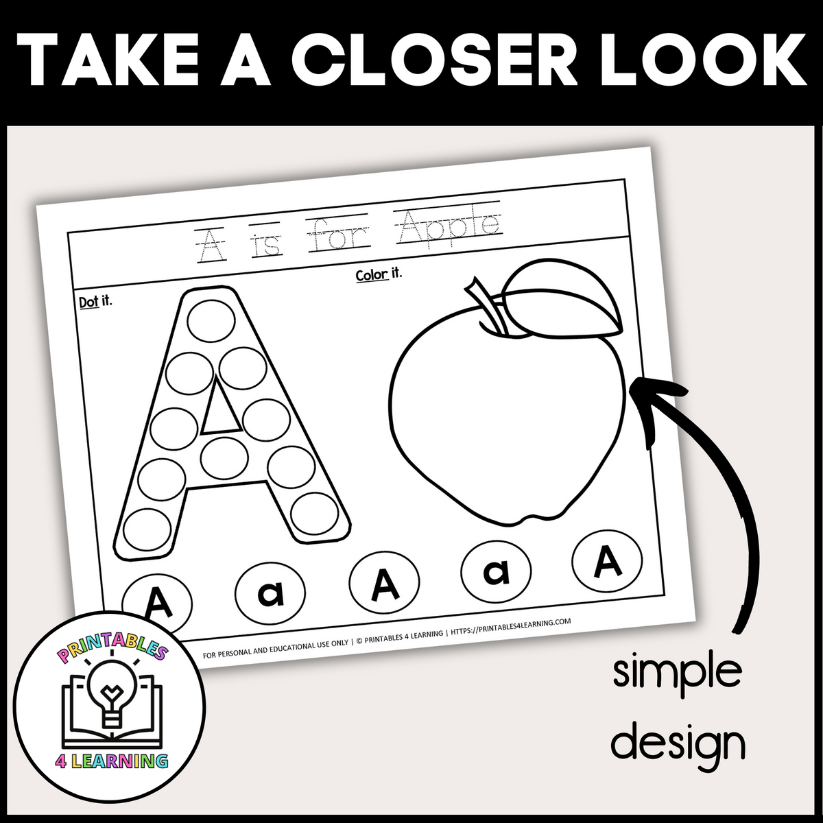 Alphabet Letters A to Z Dot Marker Worksheets – Printables 4 Learning