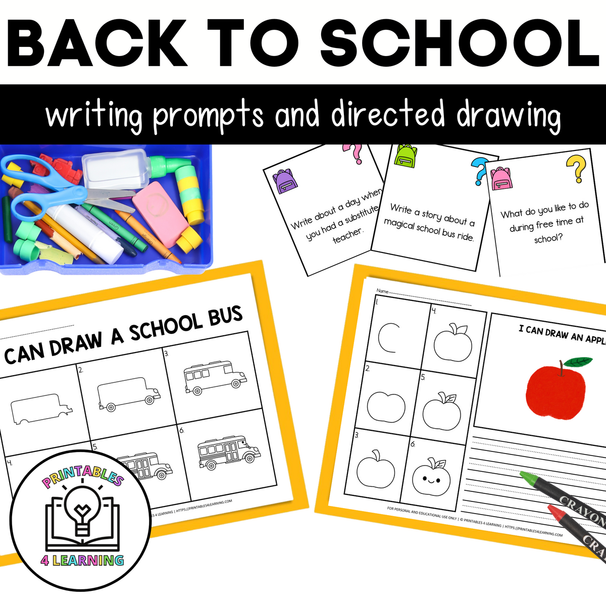 Back to School Writing and Drawing Prompts for Kids – Printables 4 Learning