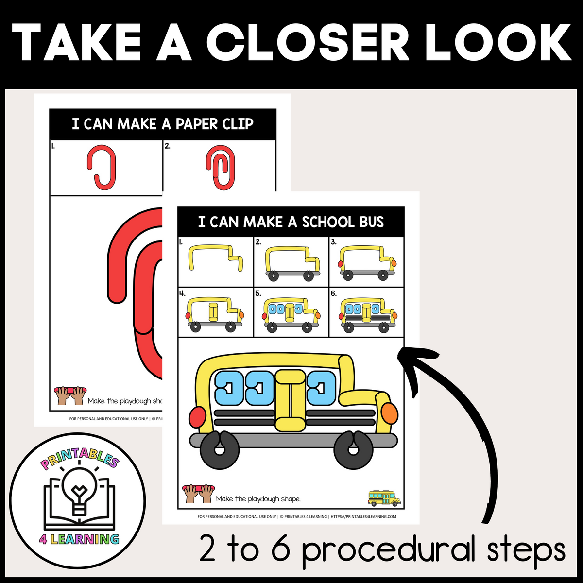 Back to School Playdough Mats with Procedural Images – Printables 4 ...