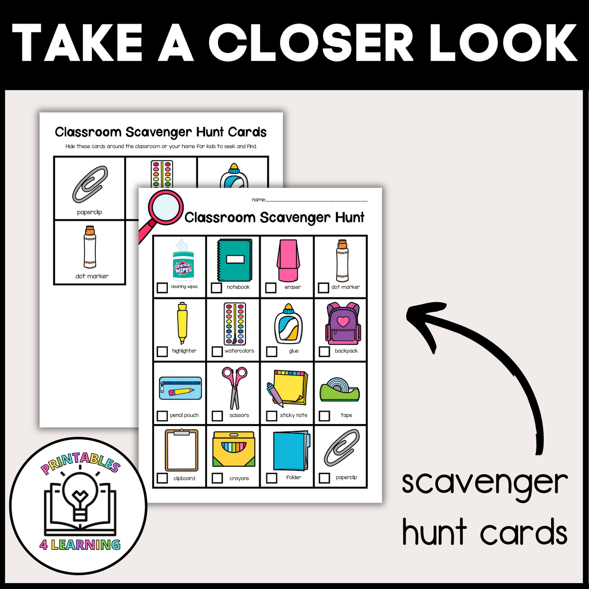 Classroom Scavenger Hunt Packet – Printables 4 Learning