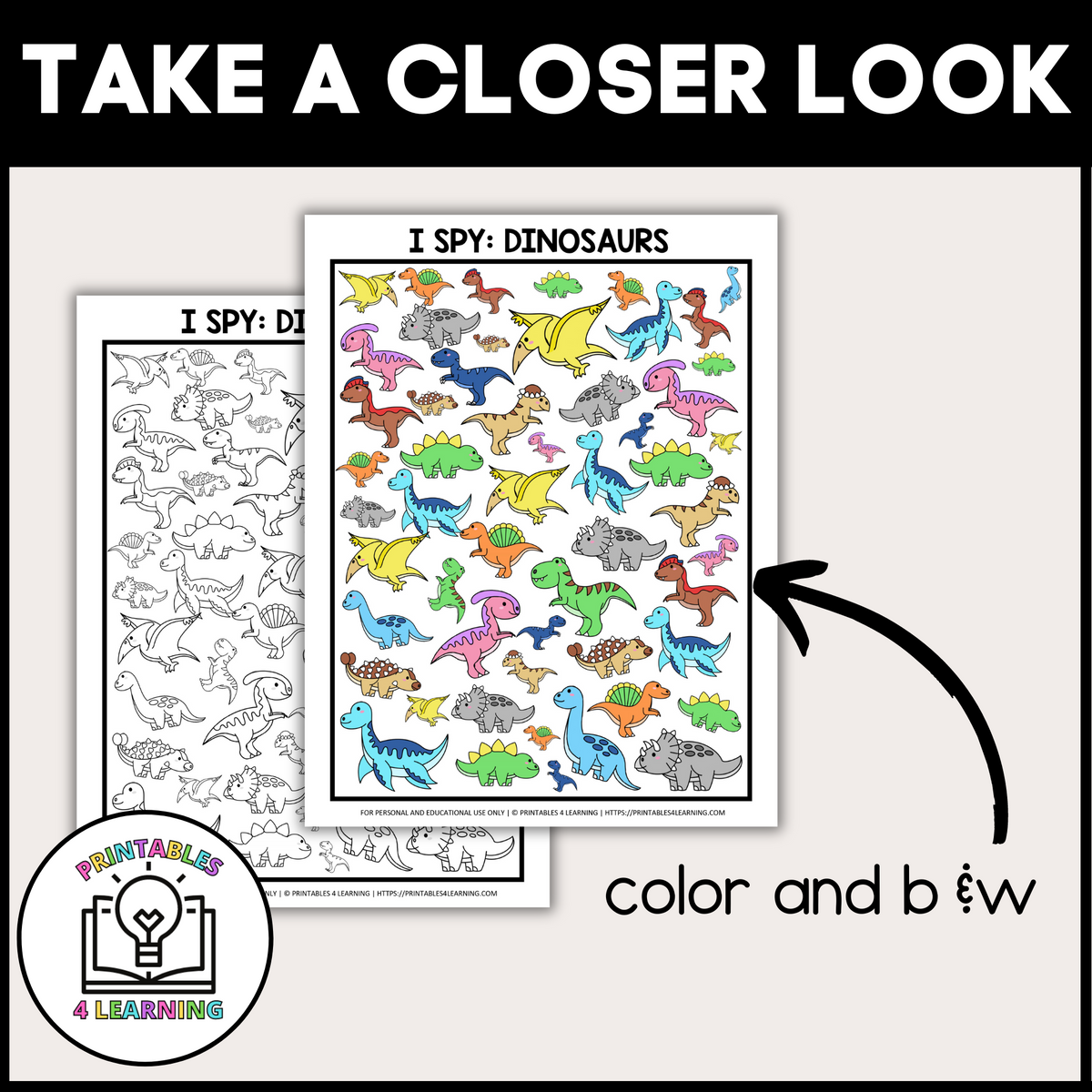 Dinosaur I Spy Packet – Printables 4 Learning