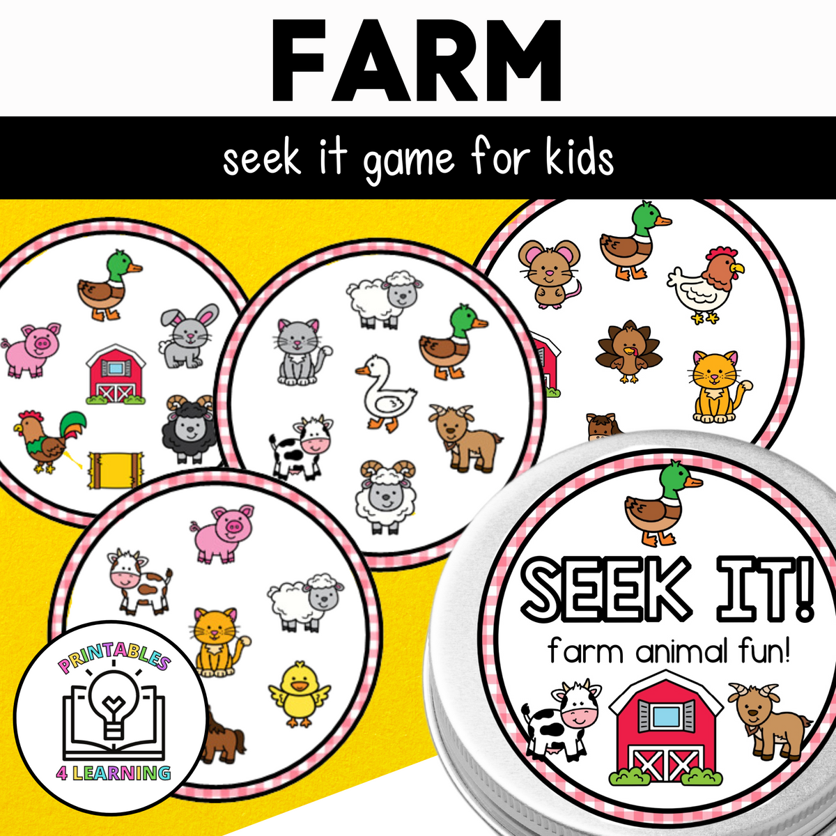 Seek It Game: Farm Themed – Printables 4 Learning