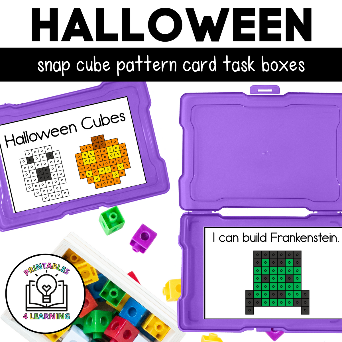 Halloween Snap Cube Task Box – Printables 4 Learning