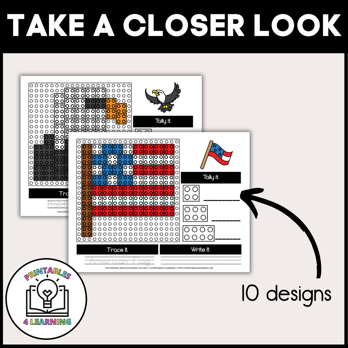 Independence Day Building Block Mats – Printables 4 Learning