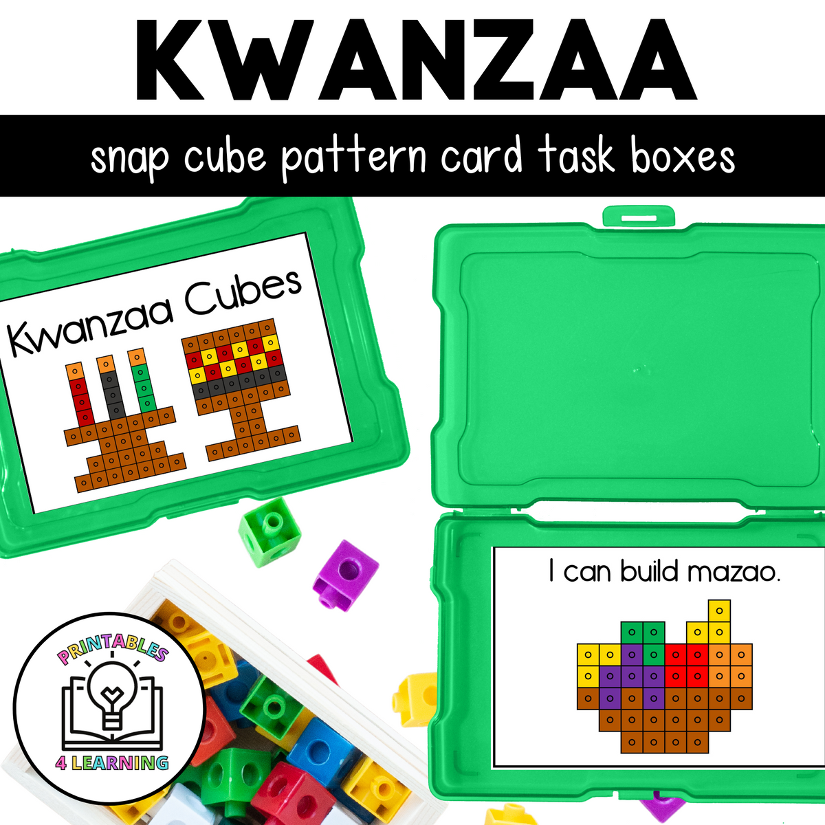 Kwanzaa Snap Cube Task Box – Printables 4 Learning