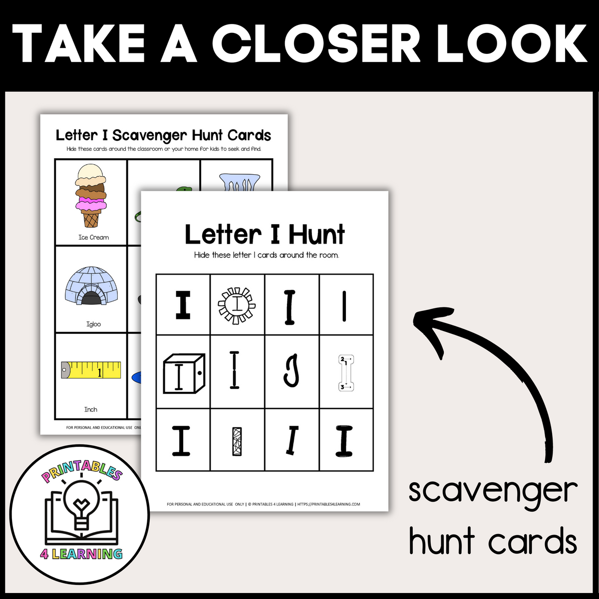 Letter I Scavenger Hunt Packet – Printables 4 Learning