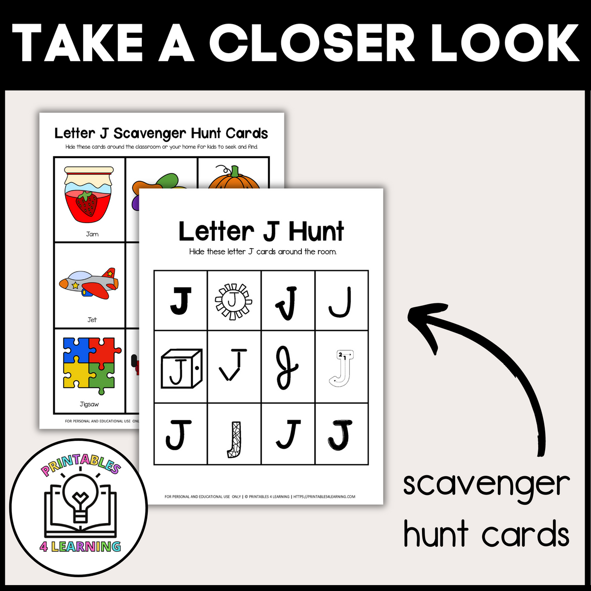Letter J Scavenger Hunt Packet – Printables 4 Learning
