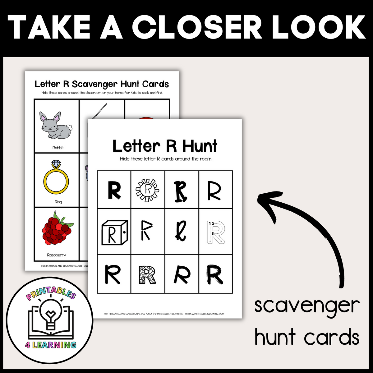 Letter R Scavenger Hunt Packet – Printables 4 Learning