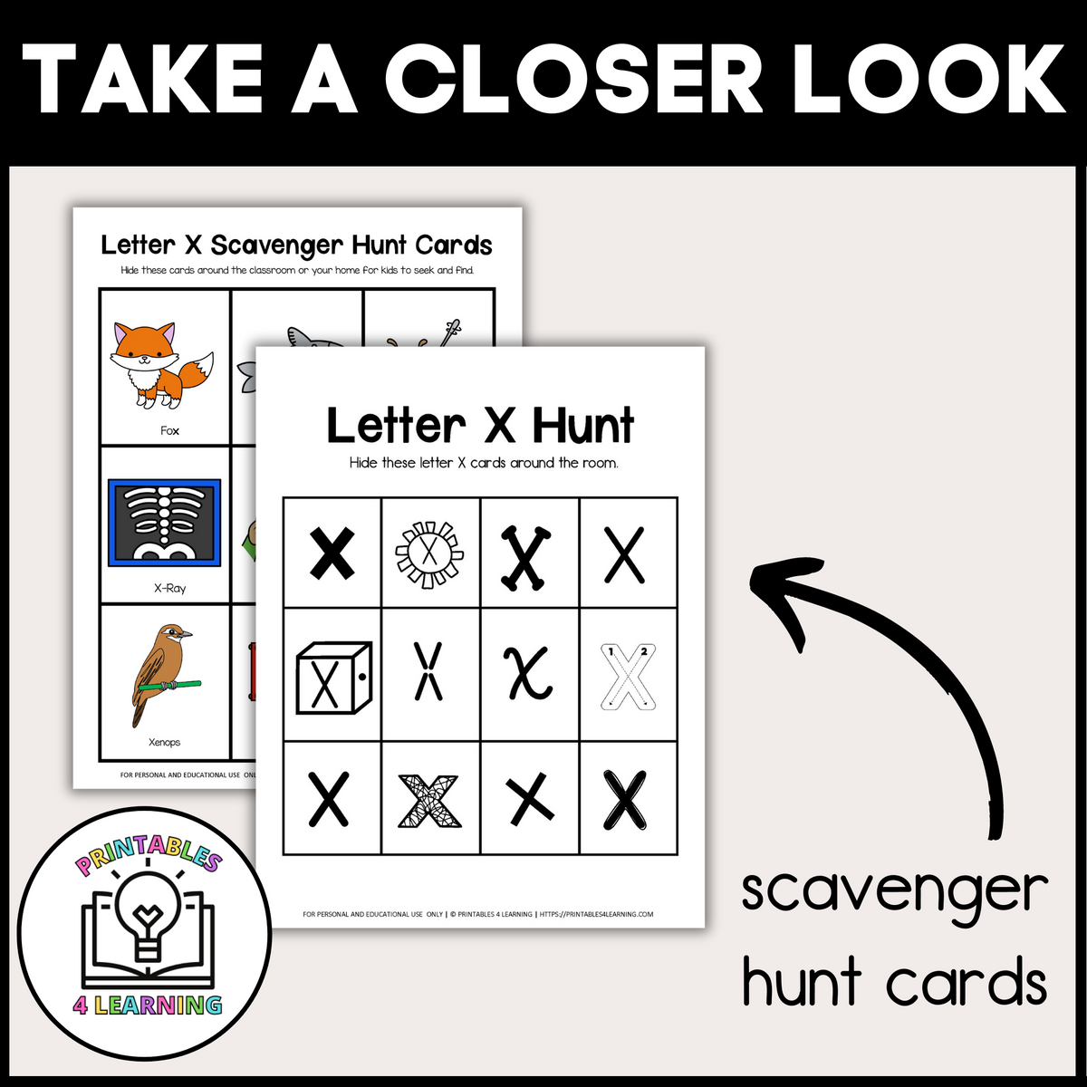Letter X Scavenger Hunt Packet – Printables 4 Learning