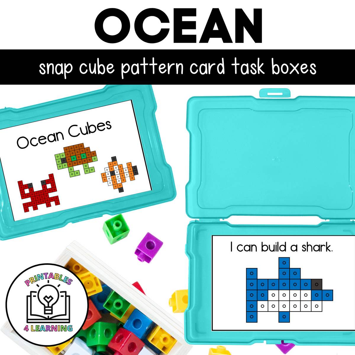 Ocean Snap Cube Task Box – Printables 4 Learning