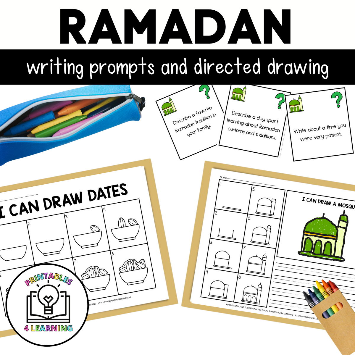 Ramadan Writing and Drawing Prompts for Kids – Printables 4 Learning