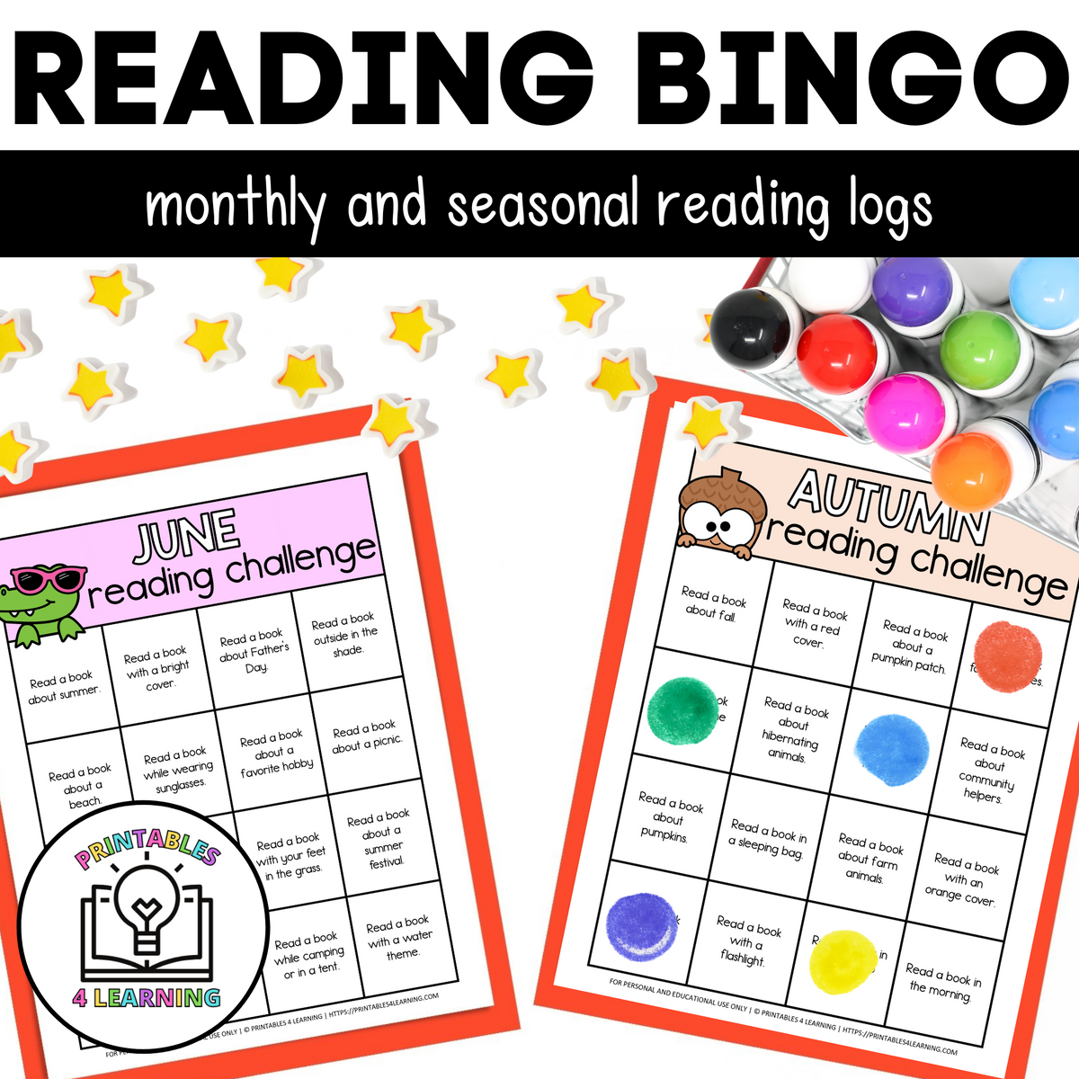 Reading BINGO - Monthly and Seasonal Reading Logs – Printables 4 Learning