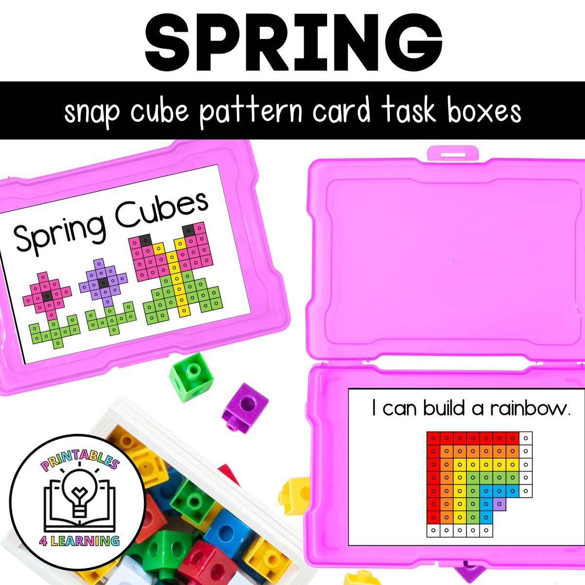 Spring Snap Cube Task Box – Printables 4 Learning