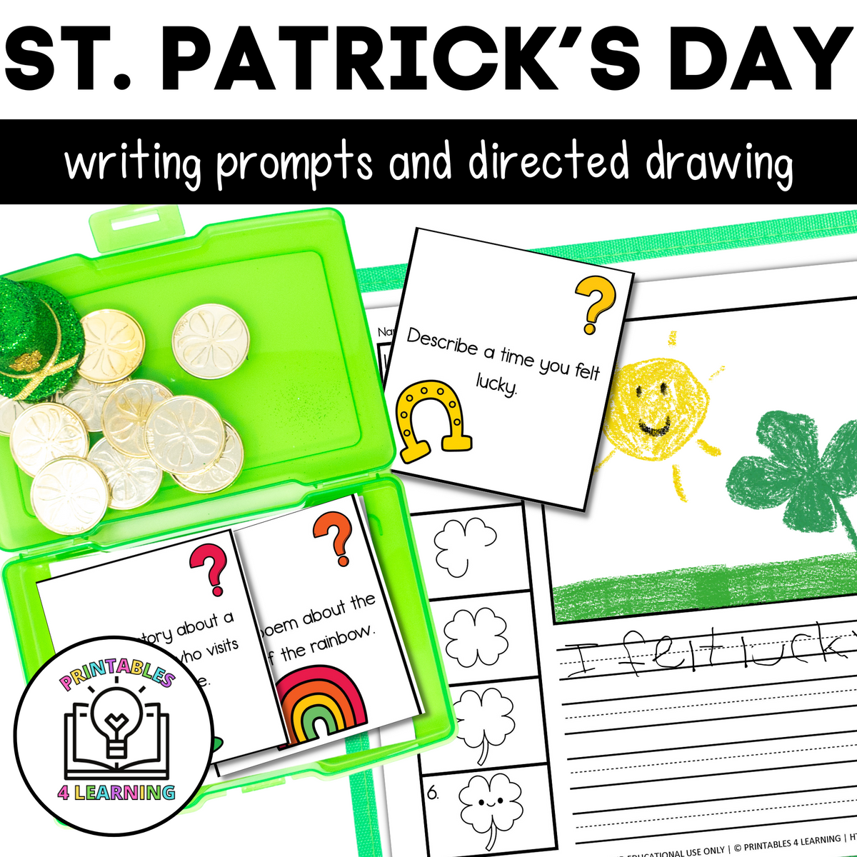 St. Patrick's Day Writing and Drawing Prompts for Kids – Printables 4 ...