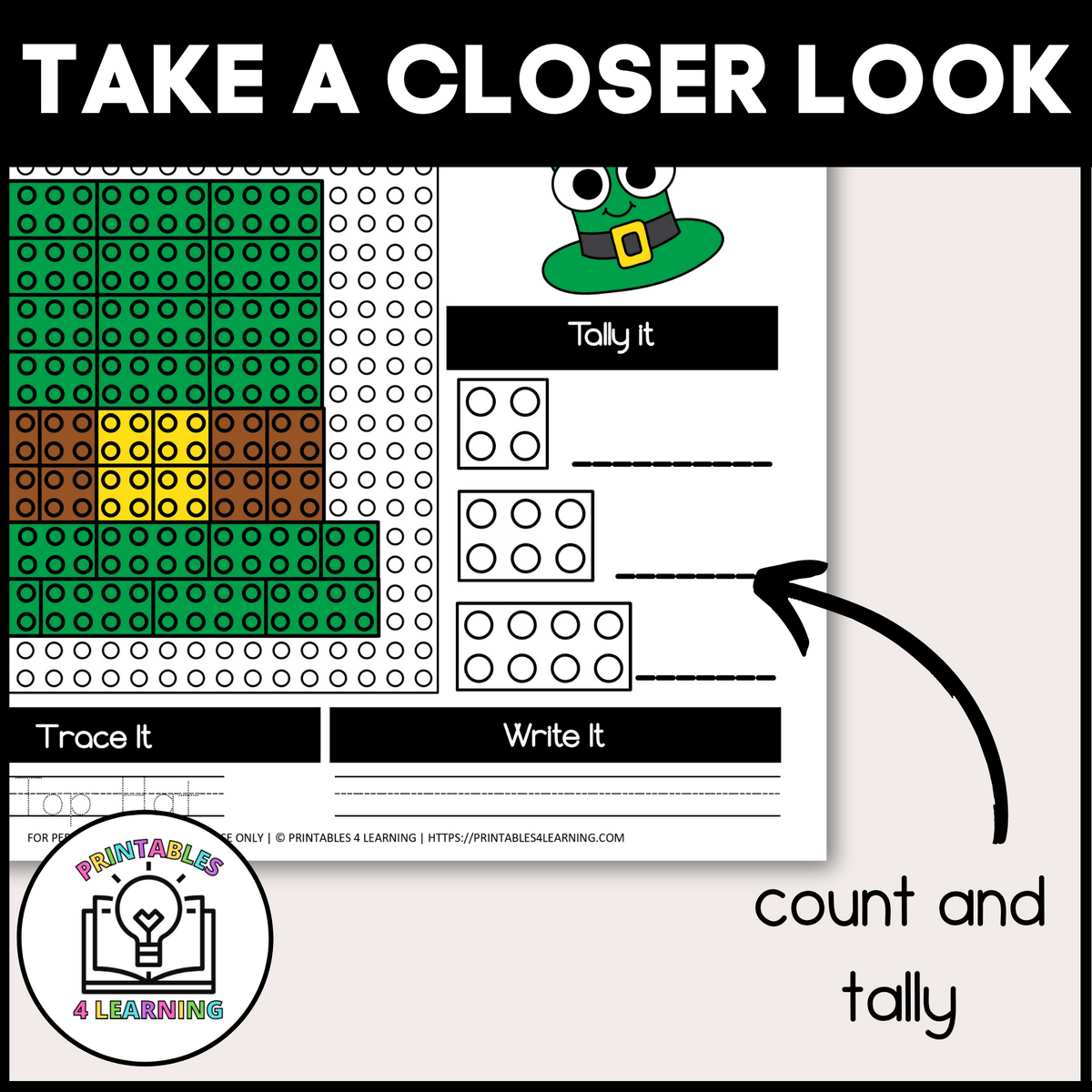 St. Patrick's Day Building Block Mats – Printables 4 Learning