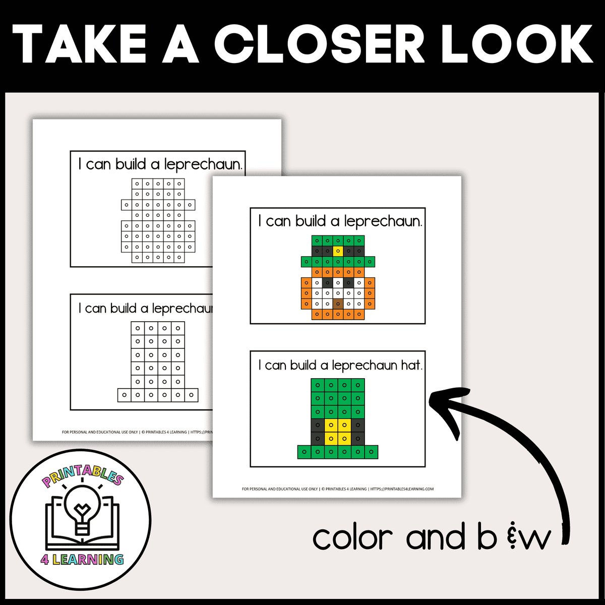 St. Patrick's Day Snap Cube Task Box – Printables 4 Learning