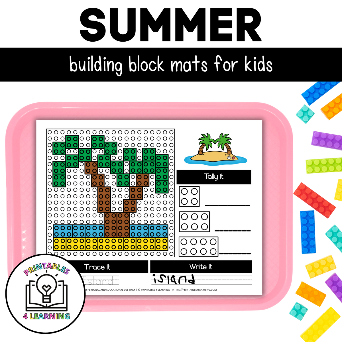 Summer Building Block Mats – Printables 4 Learning