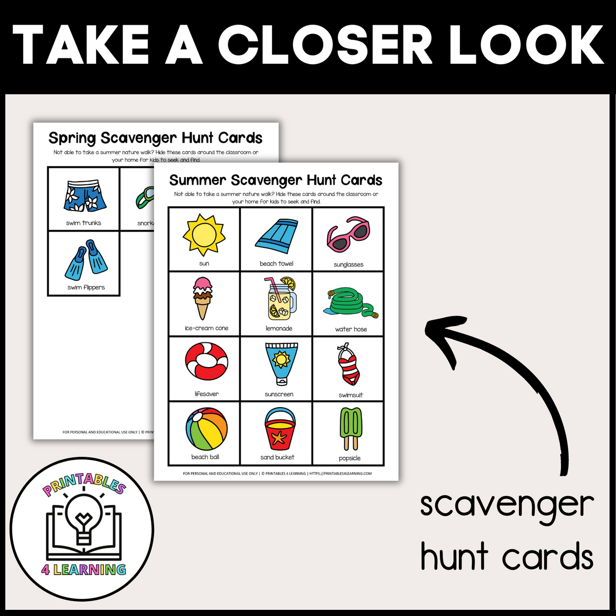 Summer Scavenger Hunt Packet – Printables 4 Learning