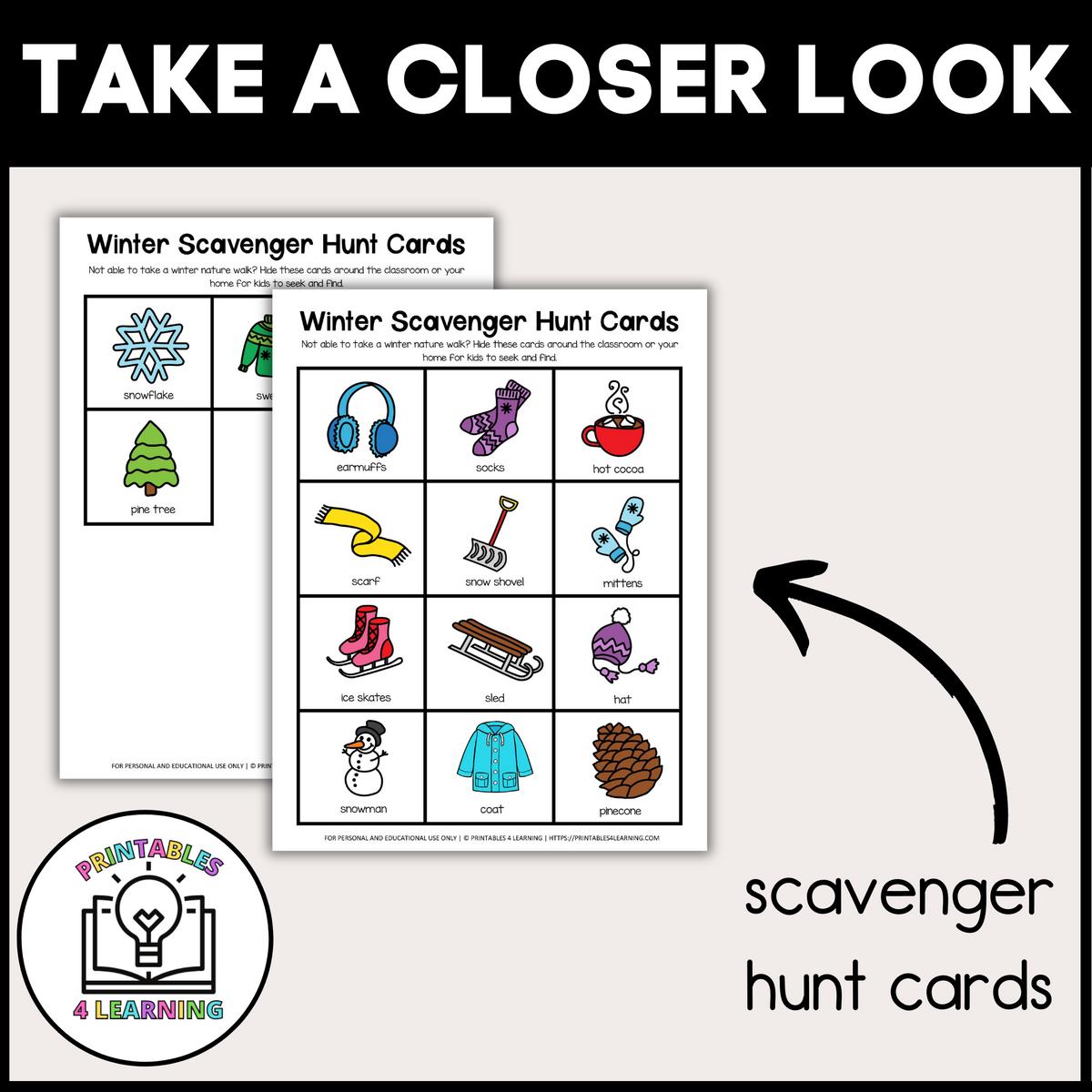 Winter Scavenger Hunt Packet – Printables 4 Learning