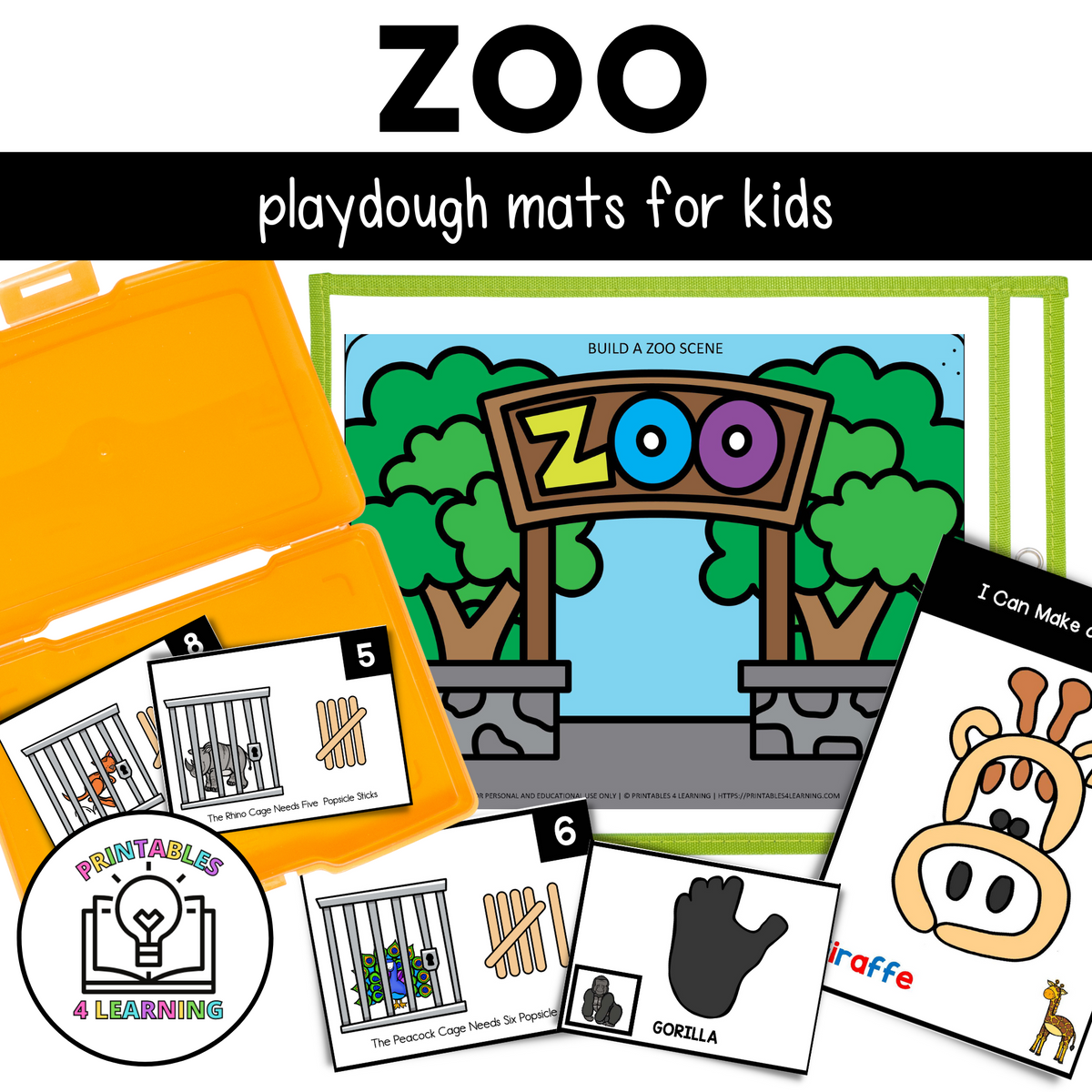 Zoo Animal Play Dough Packet – Printables 4 Learning