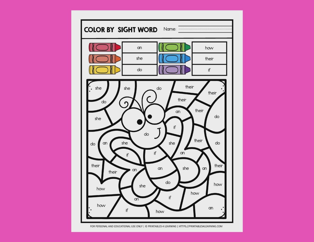 Editable Spring Color by Sight Words – Printables 4 Learning