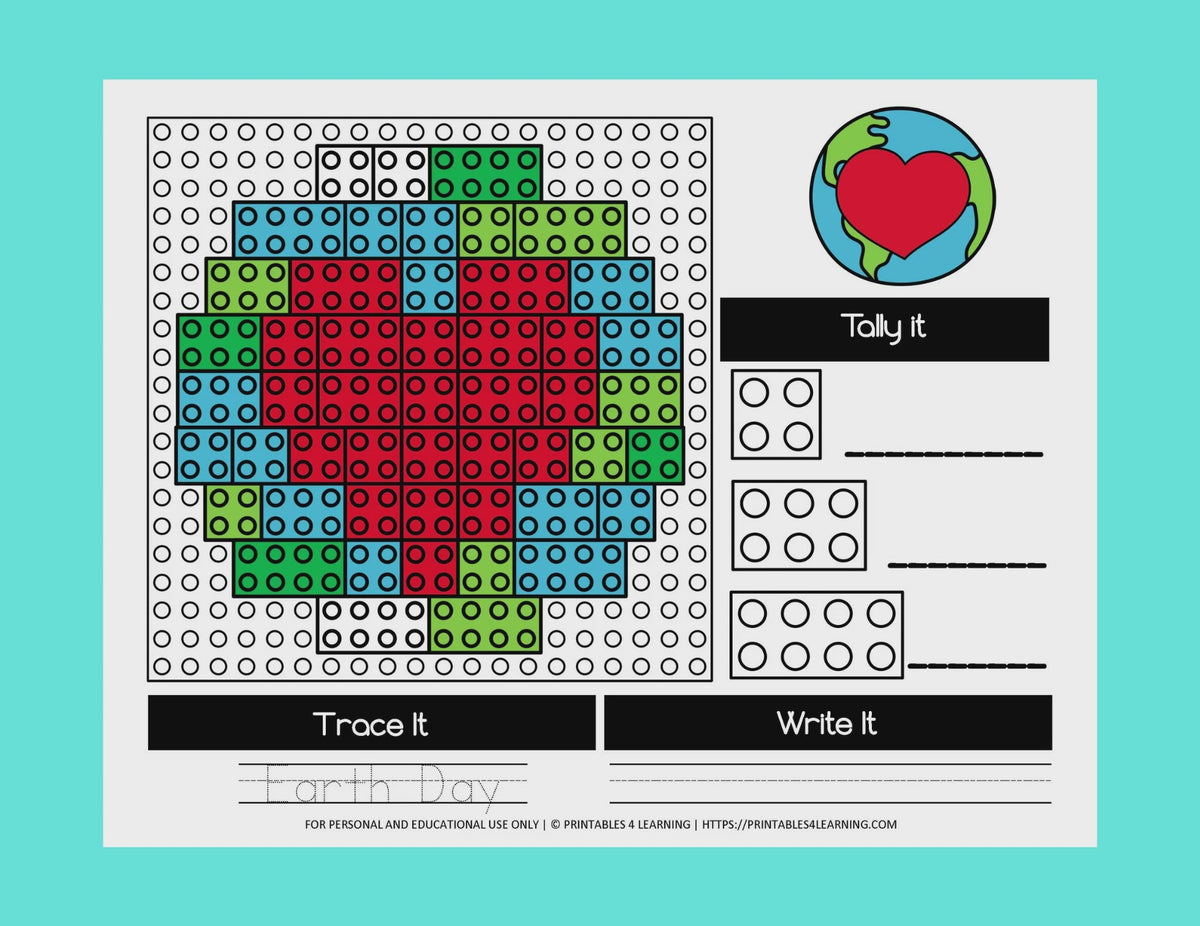 Earth Day Building Block Mats – Printables 4 Learning