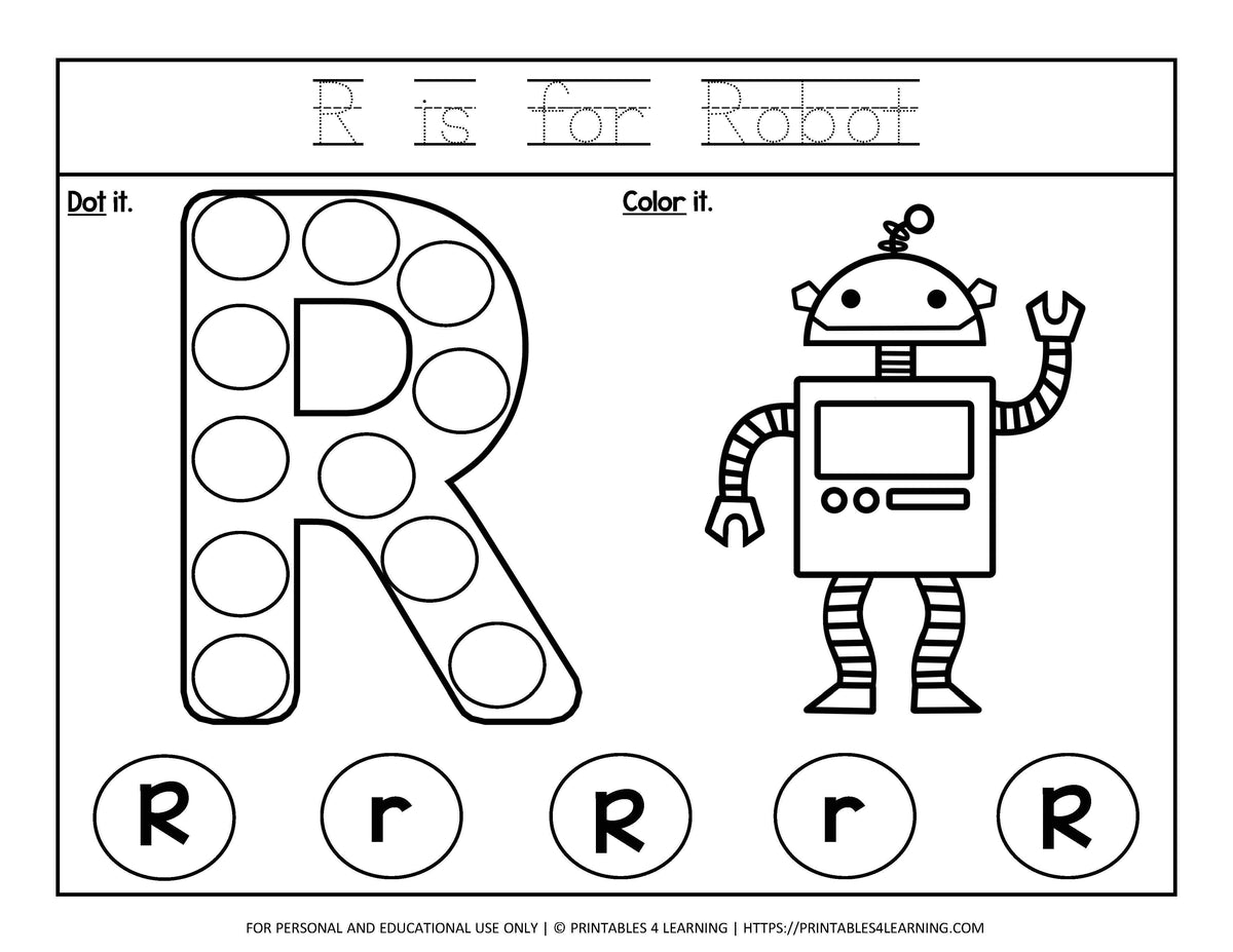 Alphabet Letters A to Z Dot Marker Worksheets – Printables 4 Learning
