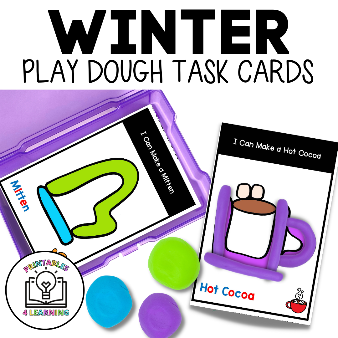 Winter Play Dough Task Cards – Printables 4 Learning