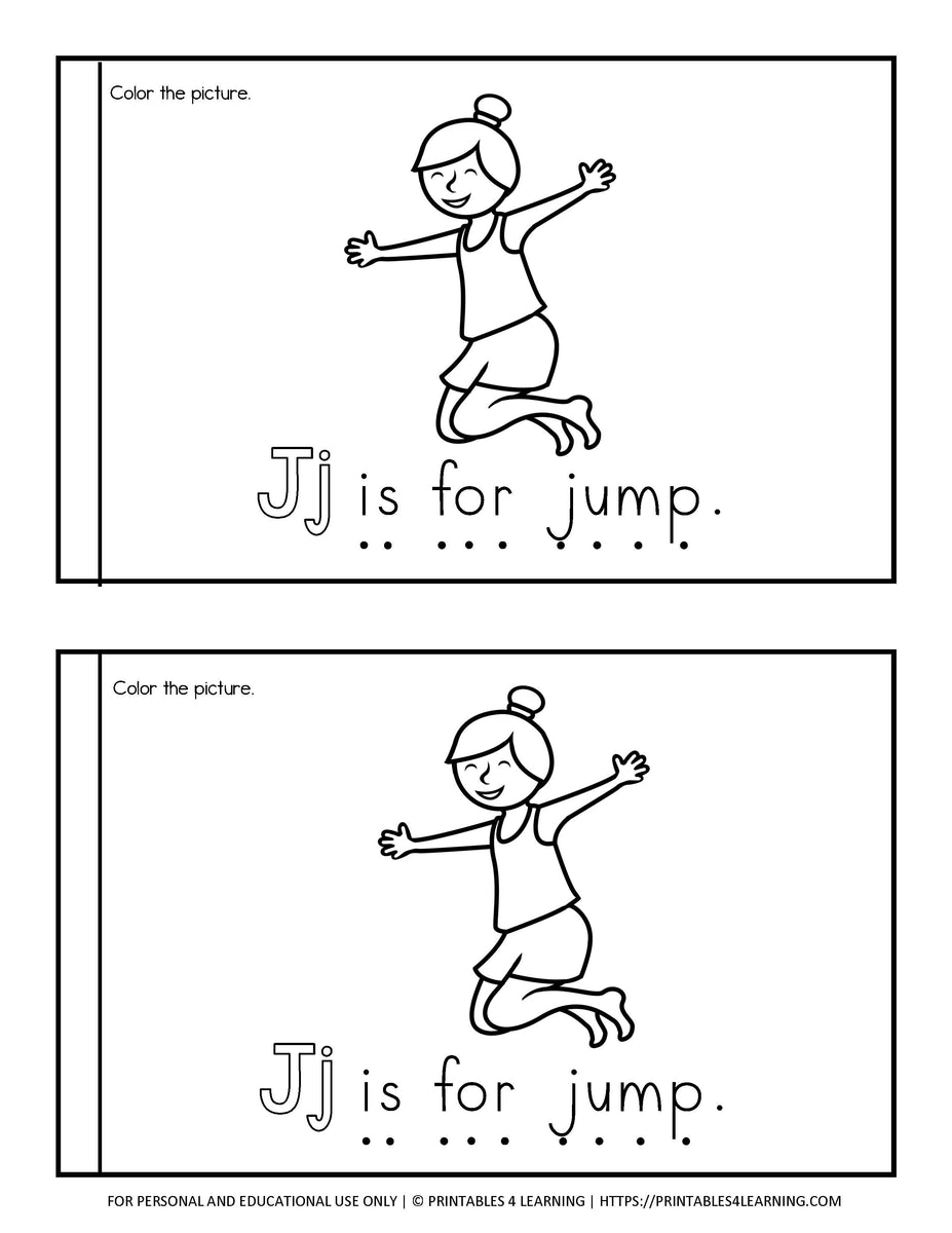 Letter J Emergent Reader Coloring Book – Printables 4 Learning