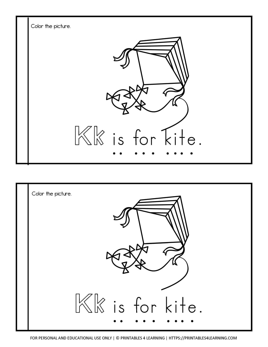 Letter K Emergent Reader Coloring Book – Printables 4 Learning