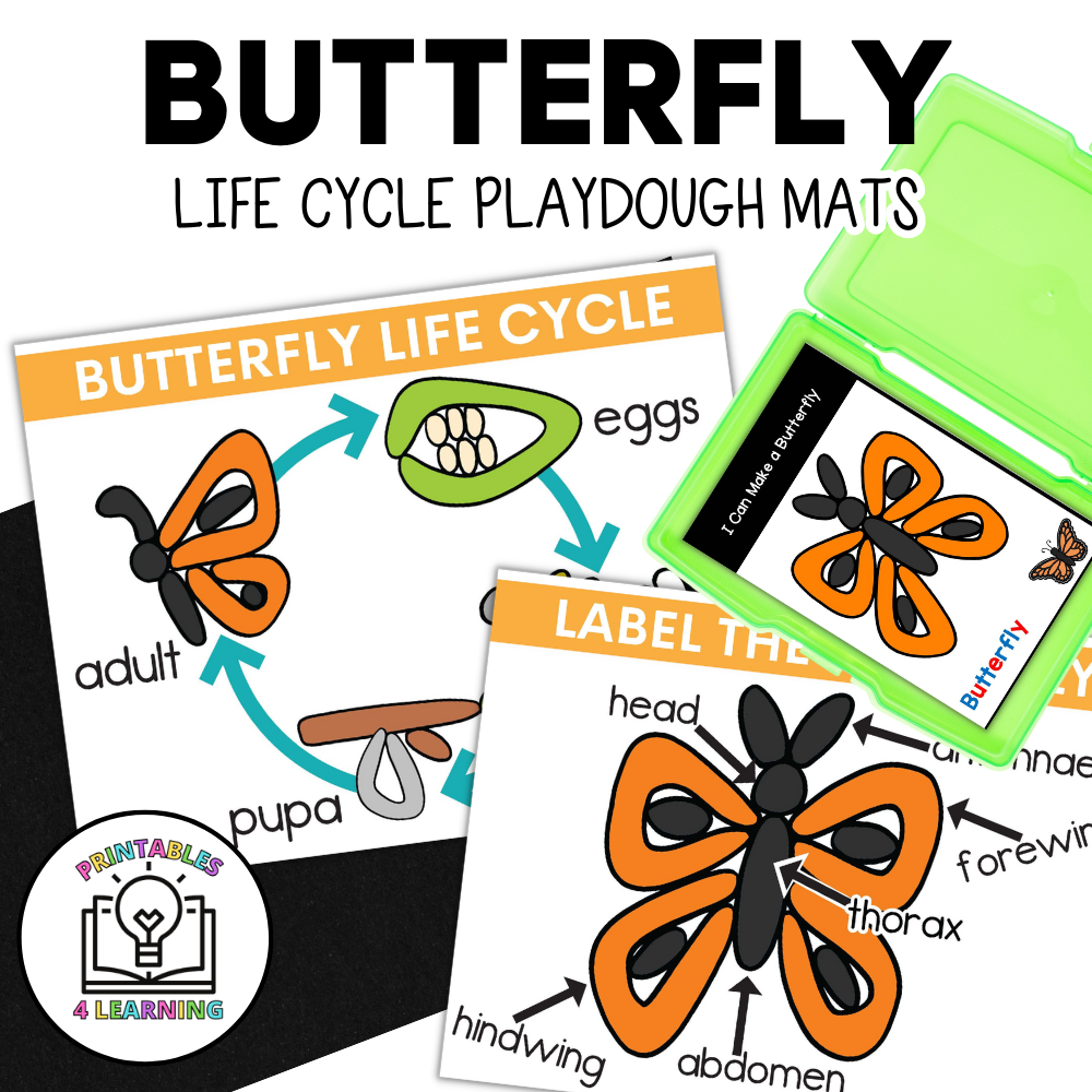 Butterfly Life Cycle Playdough Mats – Printables 4 Learning