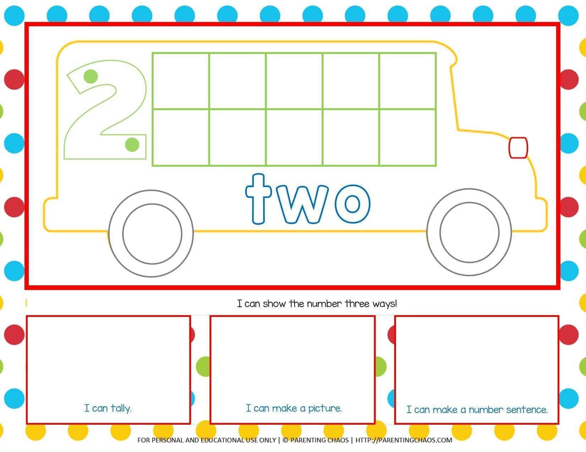 1-10 School Bus Counting Mats | Tens Frame, Tally, and Array ...