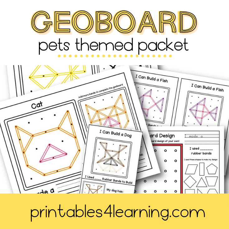 Geoboard Activities: Pet Patterns Packet – Printables 4 Learning