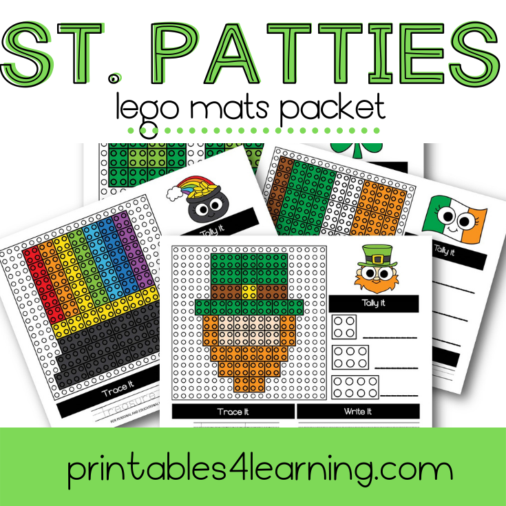St. Patrick's Day Building Block Mats – Printables 4 Learning