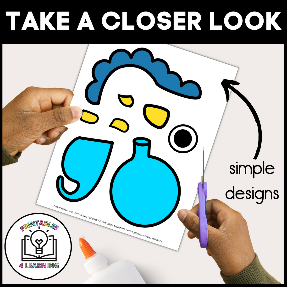 Seahorse Cut and Paste Craft with Visual Directions – Printables 4 Learning