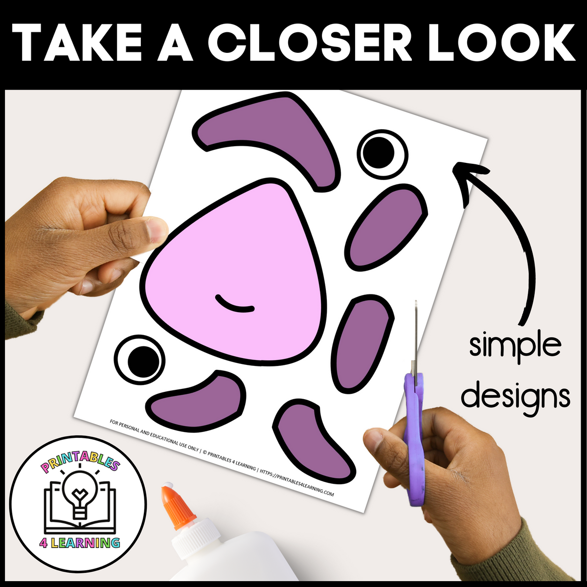Squid Cut and Paste Craft with Visual Directions – Printables 4 Learning