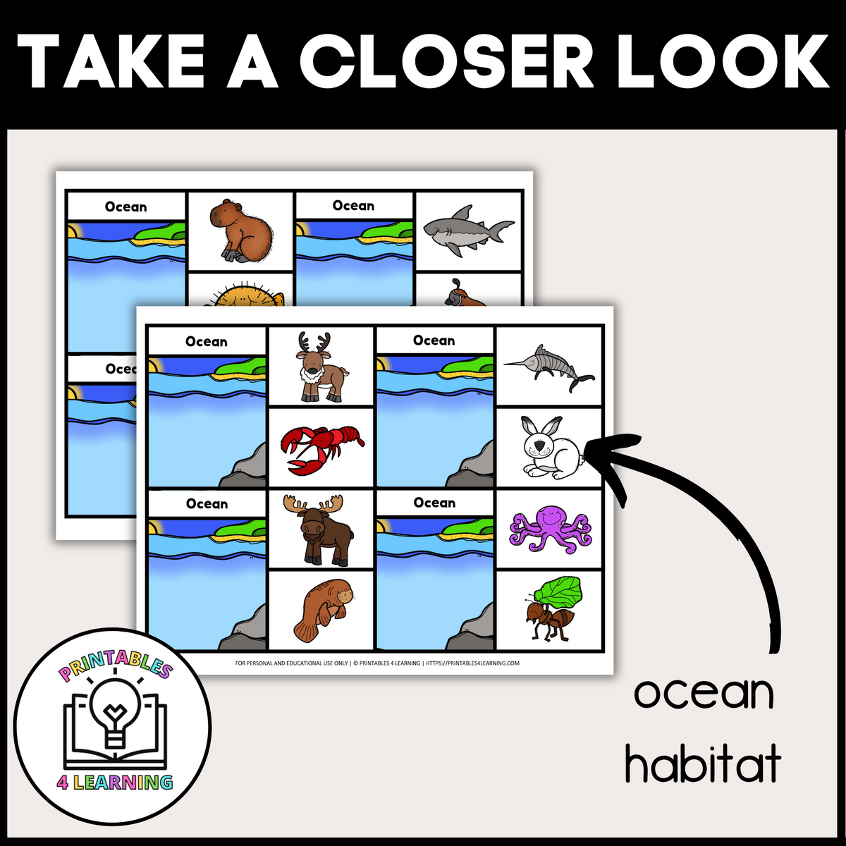 Animal Habitat Clip Cards – Printables 4 Learning