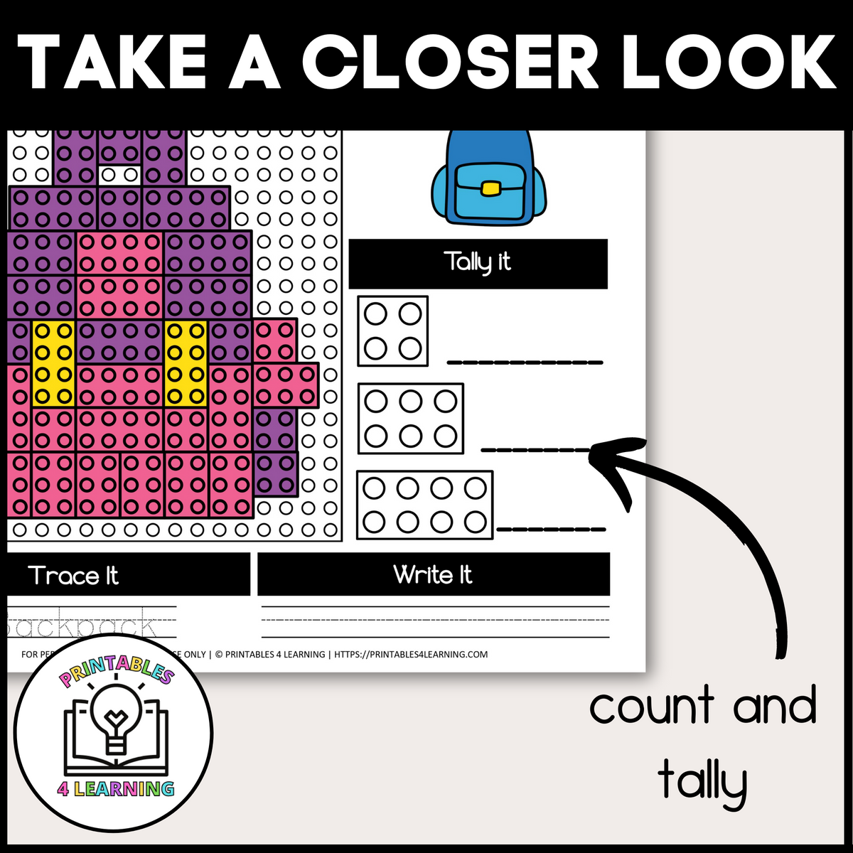 Back to School Building Block Mats – Printables 4 Learning