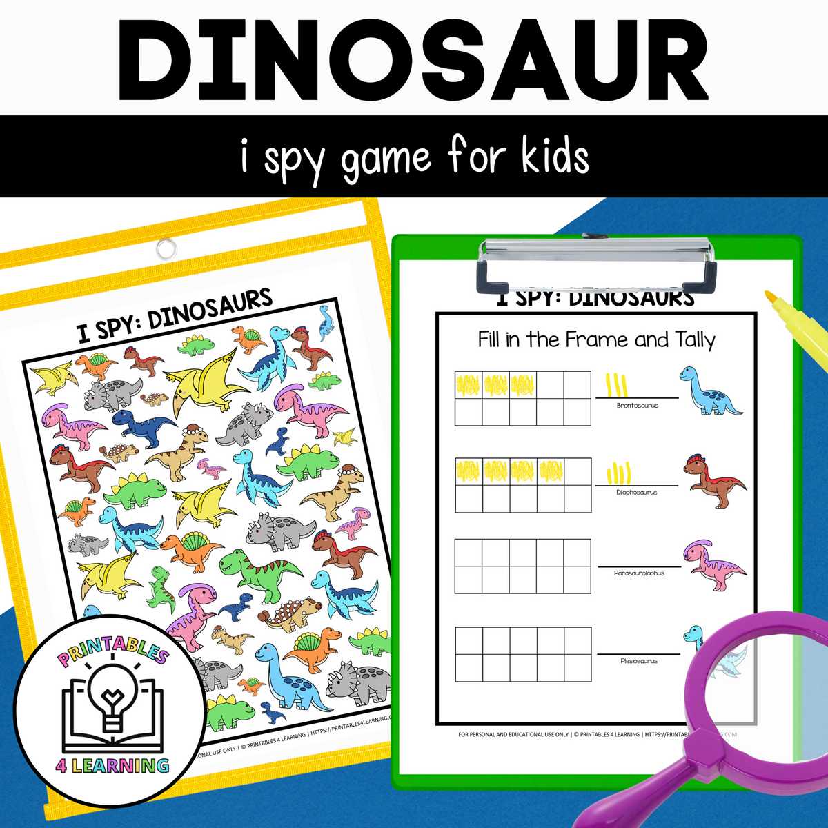 Dinosaur I Spy Packet – Printables 4 Learning