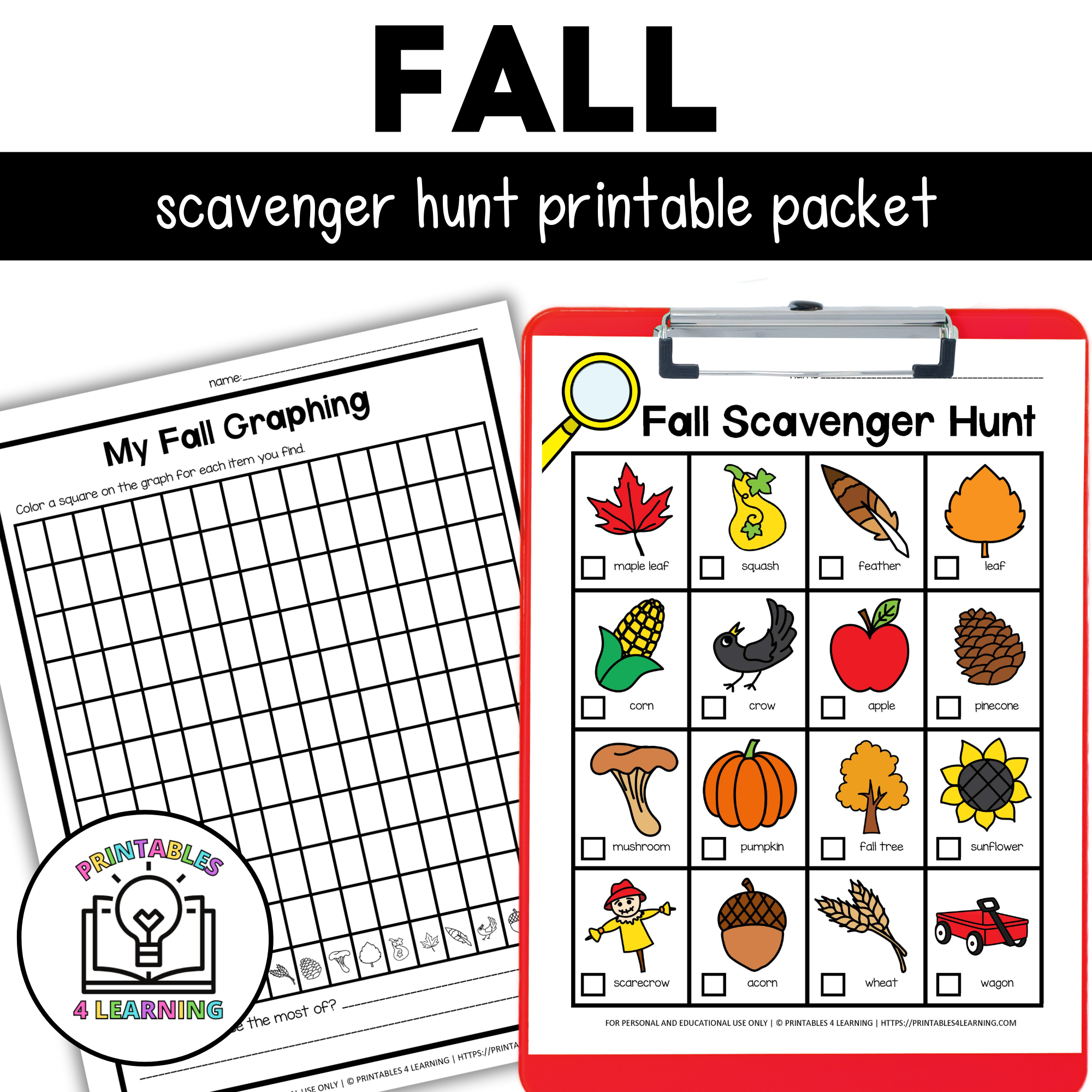 Fall Scavenger Hunt Packet – Printables 4 Learning