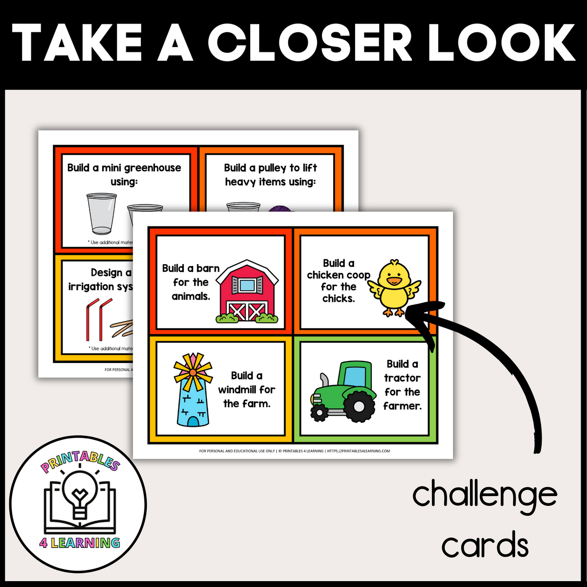 Farm STEM Challenge Cards – Printables 4 Learning