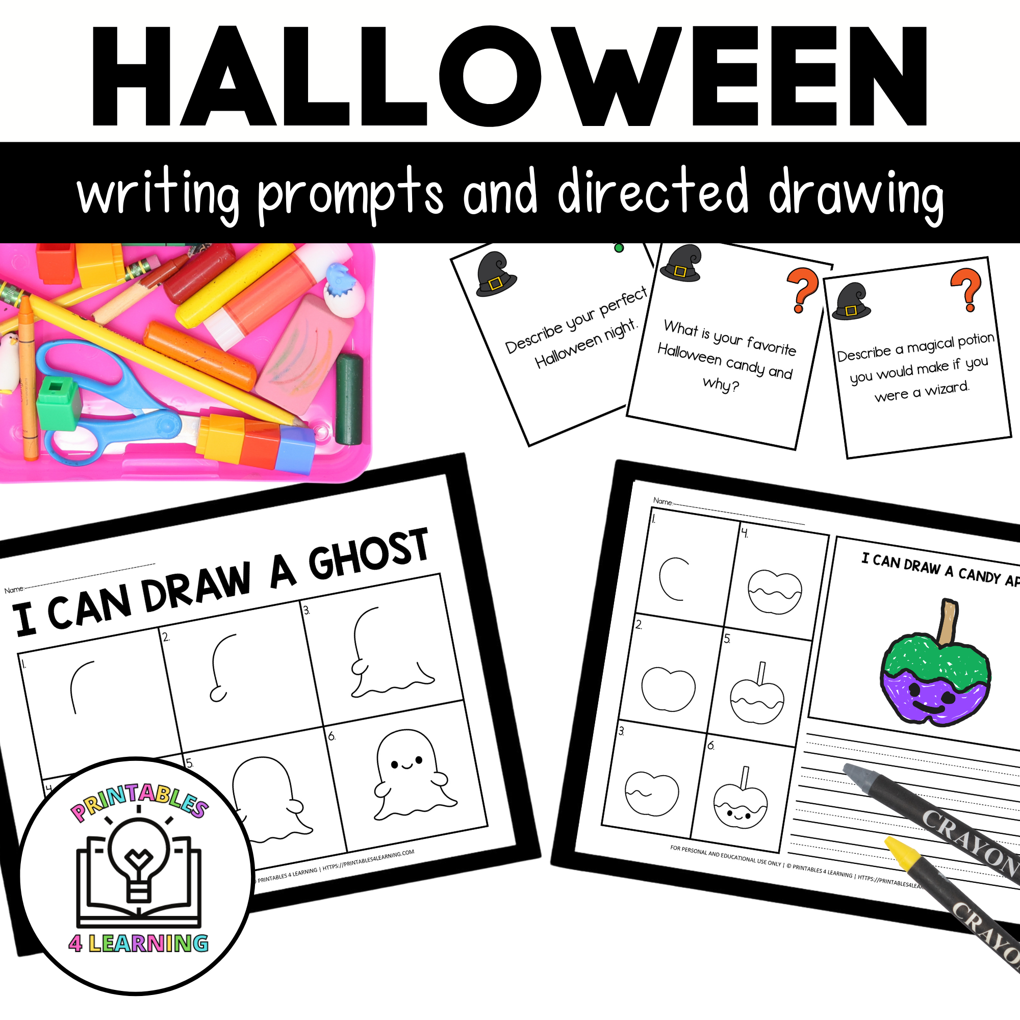 Halloween Writing and Drawing Prompts for Kids - Printables 4 Learning