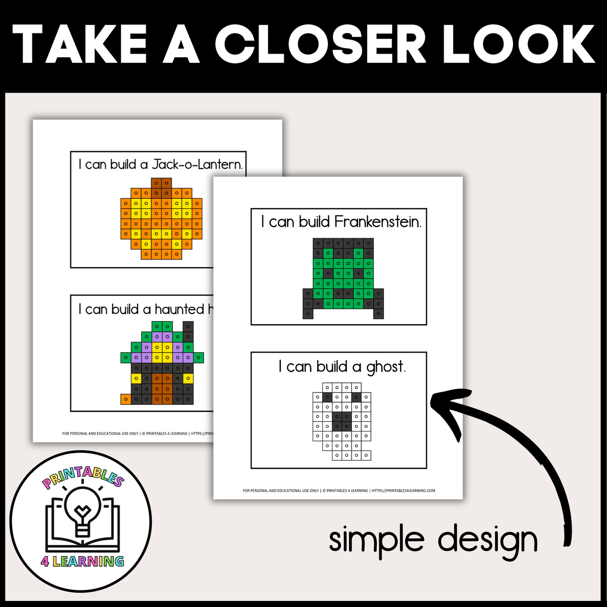 Halloween Snap Cube Task Box – Printables 4 Learning