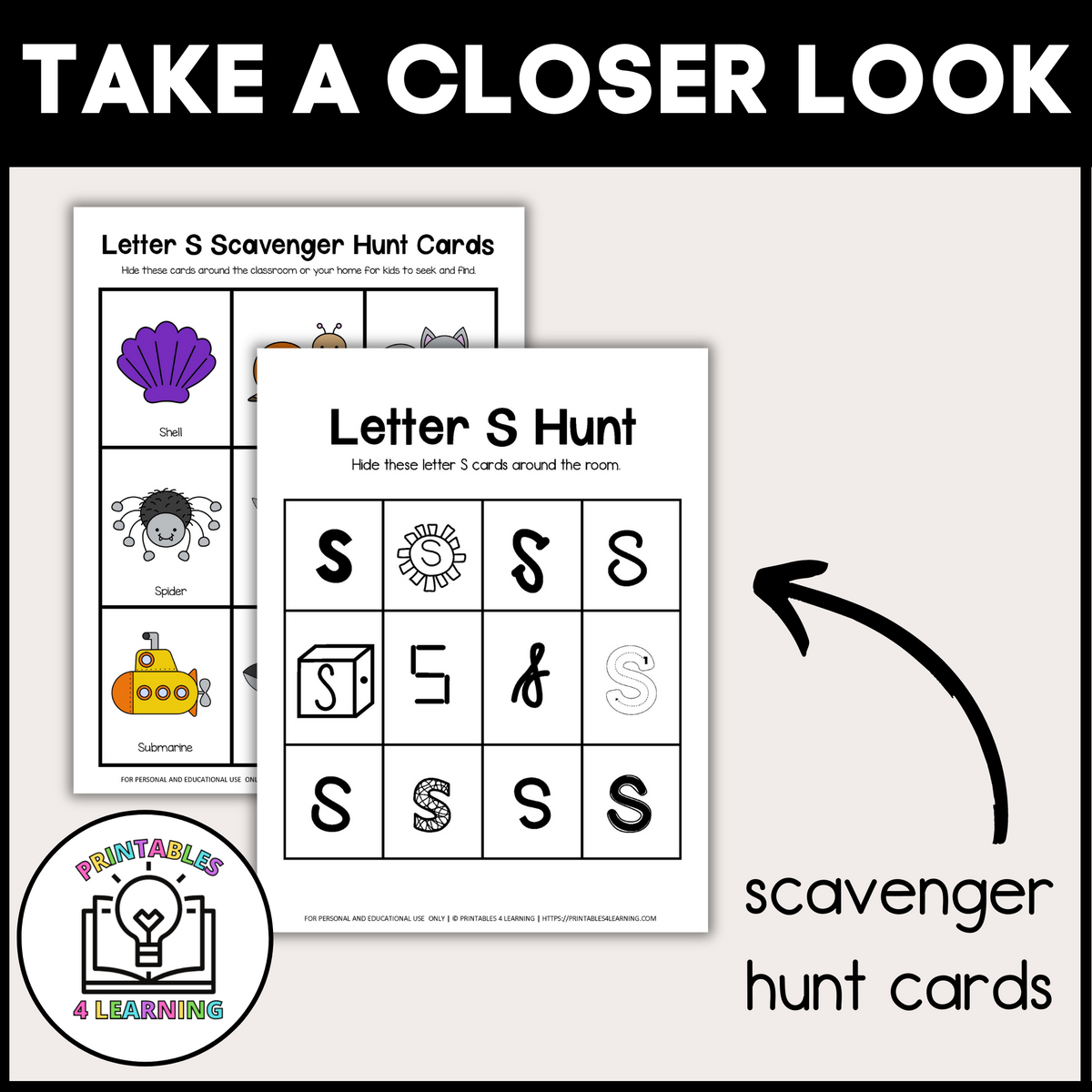 Letter S Scavenger Hunt Packet – Printables 4 Learning