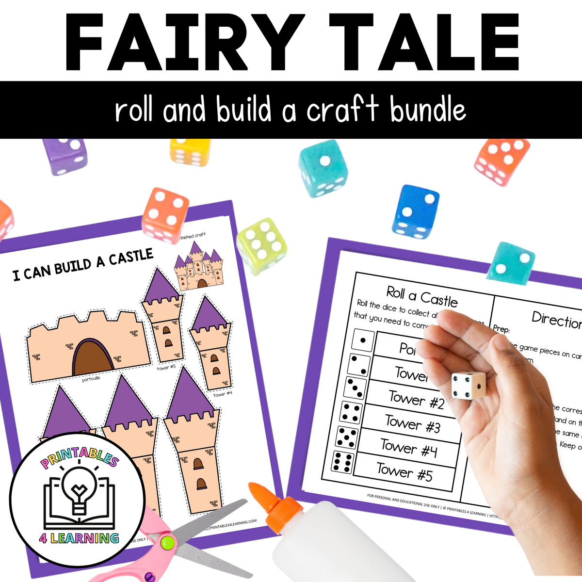 Roll and Build a Fairy Tale - 10 Cut and Paste Crafts – Printables 4 ...