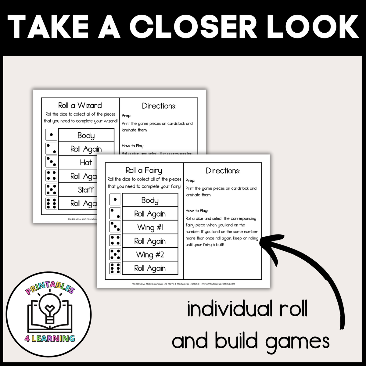 Roll and Build a Fairy Tale - 10 Cut and Paste Crafts – Printables 4 ...