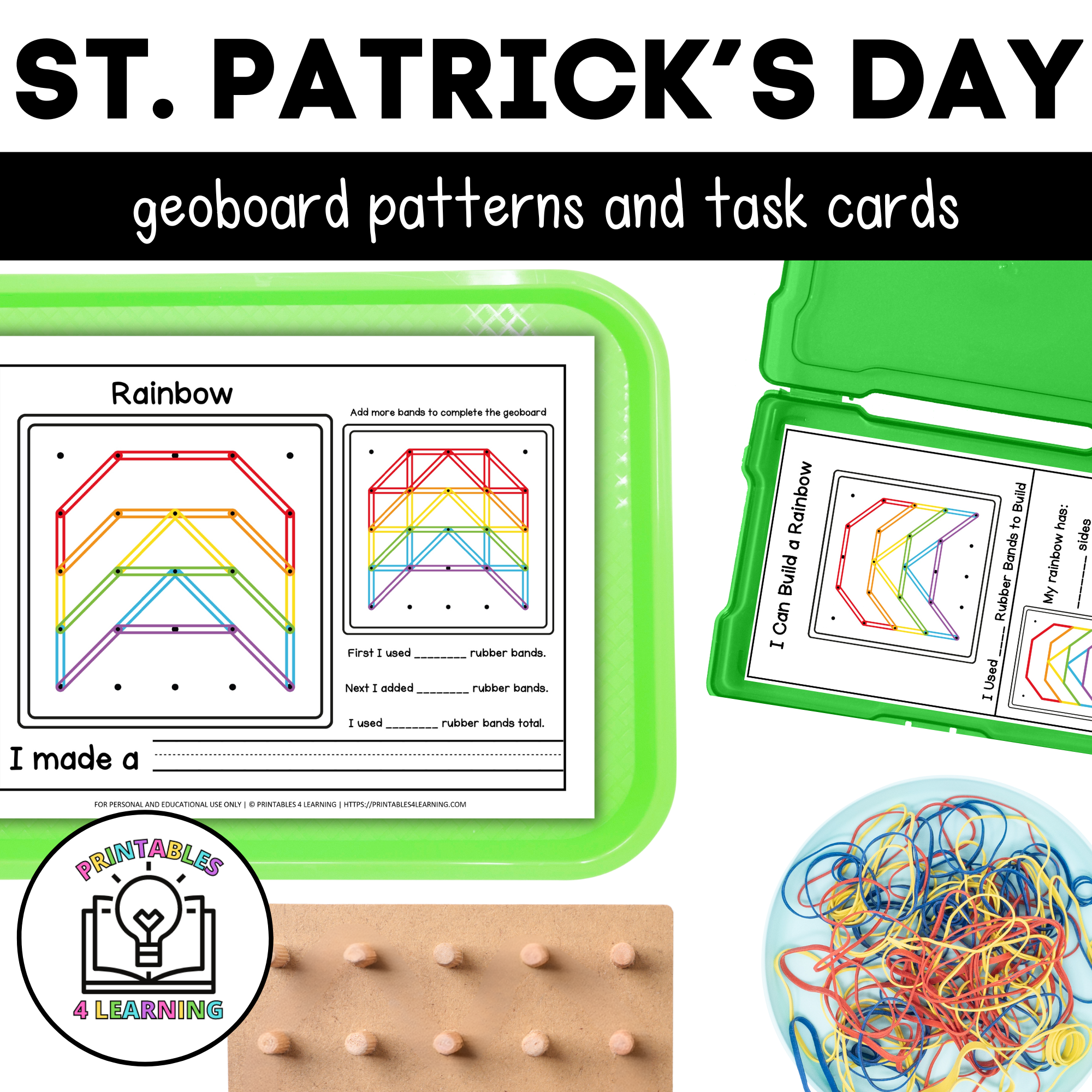 Geoboard Worksheets 1st Grade French Spring Geoboard Task Cards For