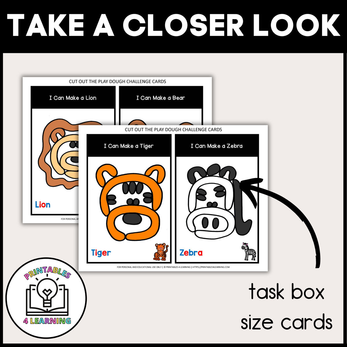 Zoo Animal Play Dough Packet – Printables 4 Learning