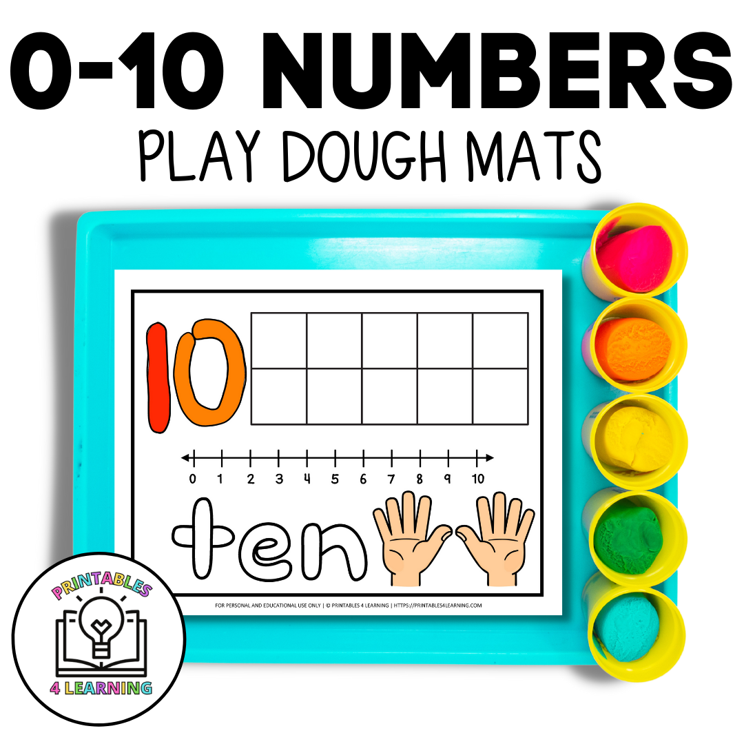 0-10 Numbers Play Dough Mats – Printables 4 Learning