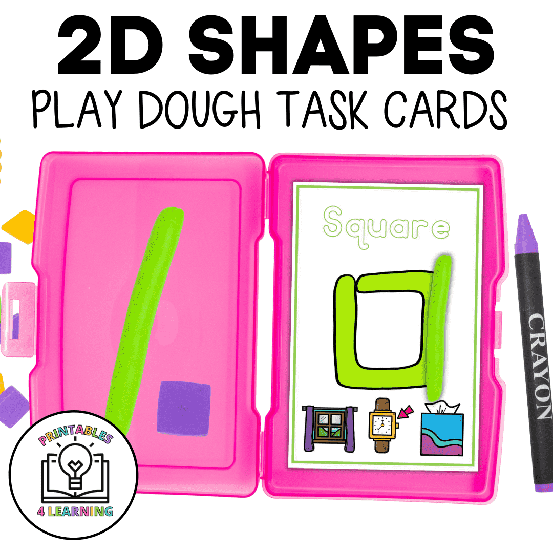 2D Shapes Play Dough Task Cards - Printables 4 Learning